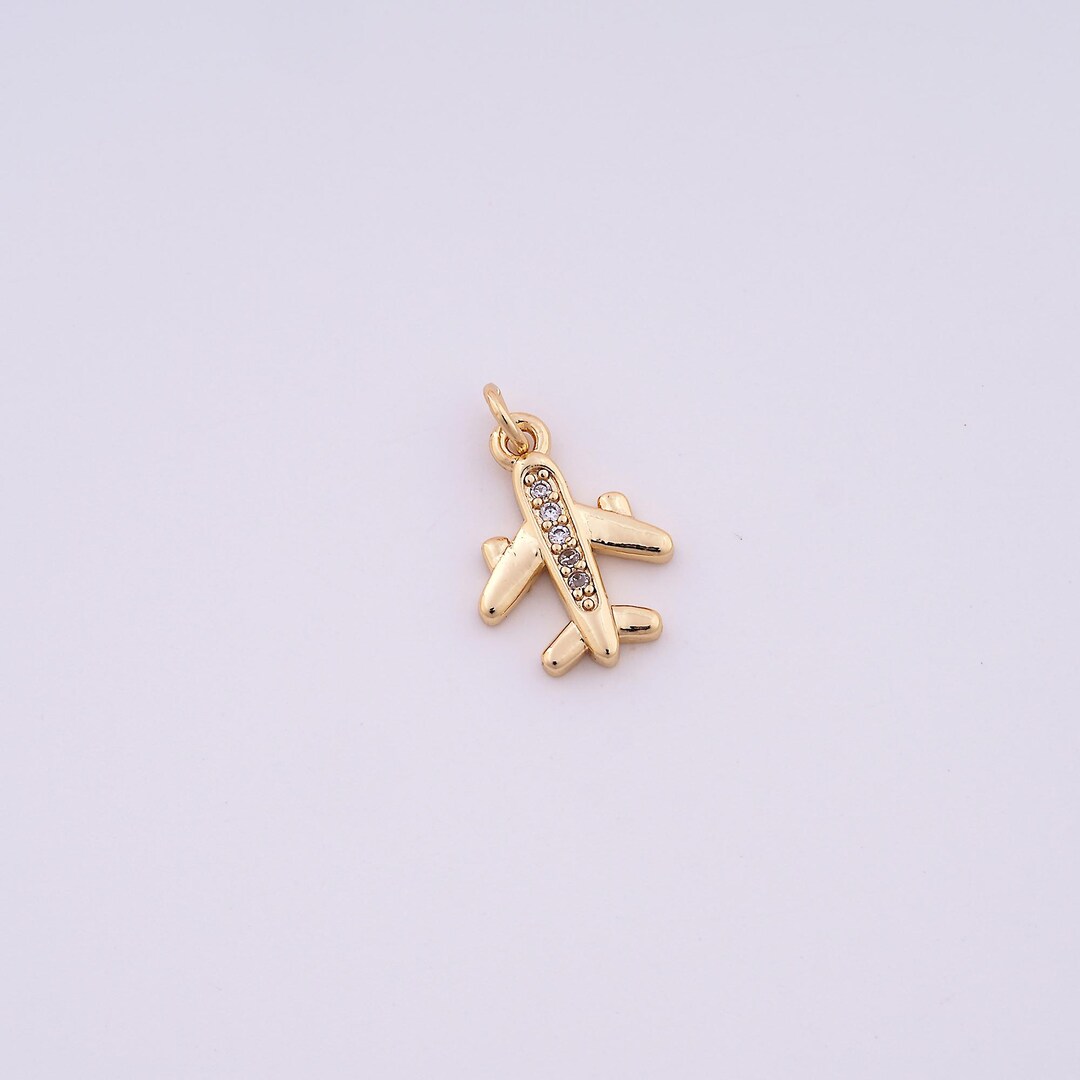 Airplane Charms,18k Gold Filled Flying Pendant,diy Jewelry Making ...