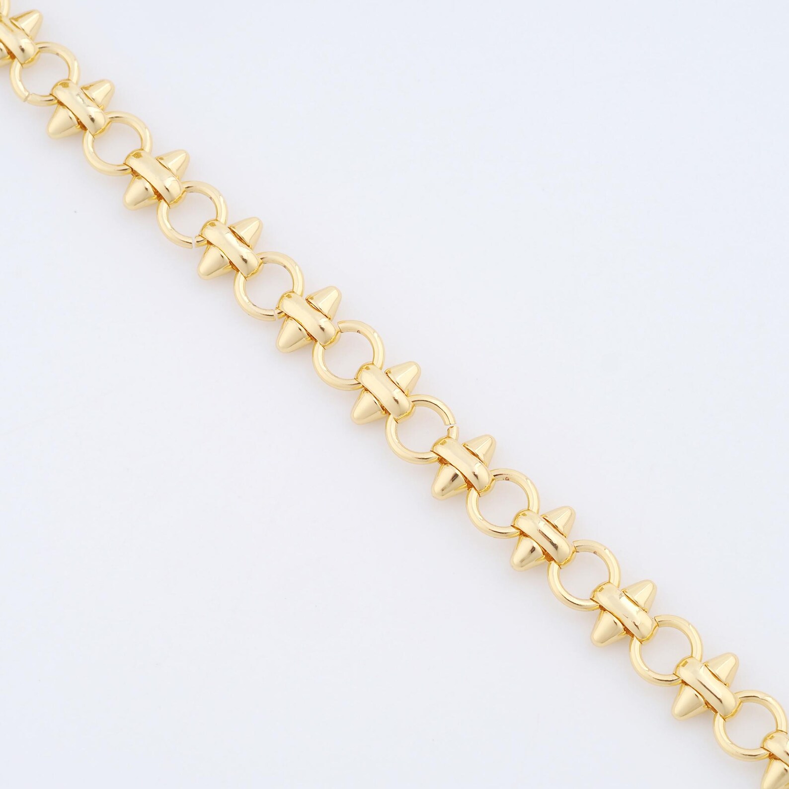 1 Meter Gold Round Chain, 18K Gold Filled Semi Finished Chain,spikes ...