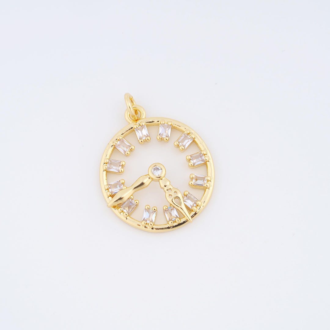 Clock Pendant,18k Gold Filled Clock Charm,clock Charm DIY Bracelet ...