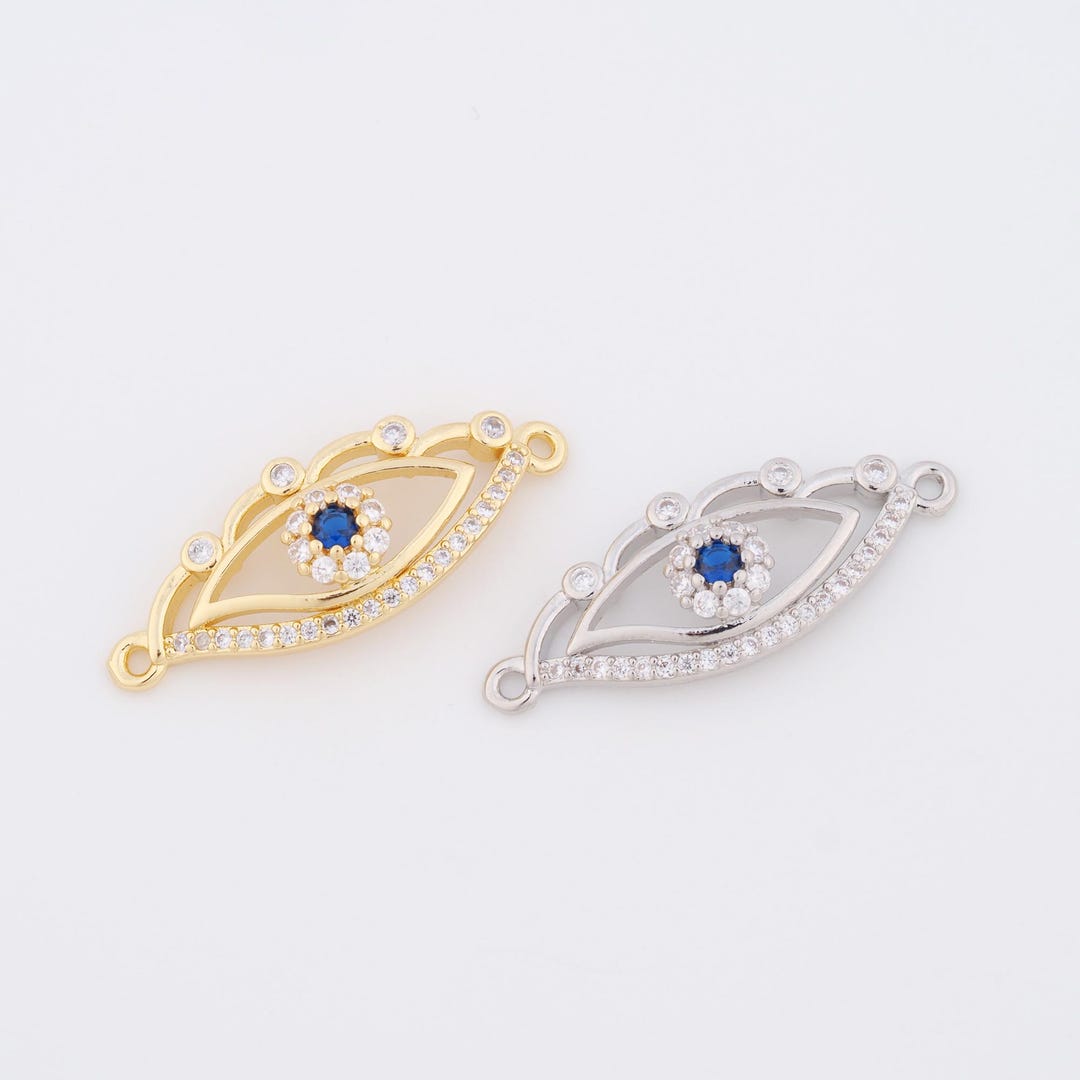 Evil Eye Connector,18k Gold Filled Eye Connector,diy Bracelet Necklace ...