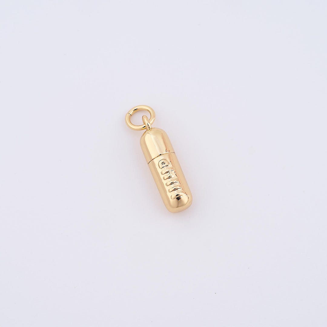 Capsules Charms,18k Gold Filled Pills Pendant,diy Jewelry Making ...