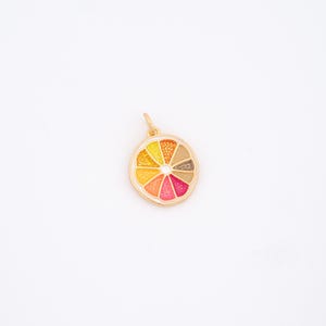Enamel Lemon Slices Pendant,18k Gold Filled Lemon Charm,fruit Charm DIY ...
