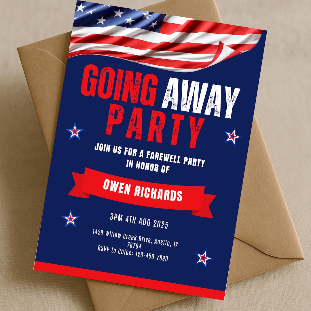 Military Going Away Party Invitation, Deployment Send off Farewell ...