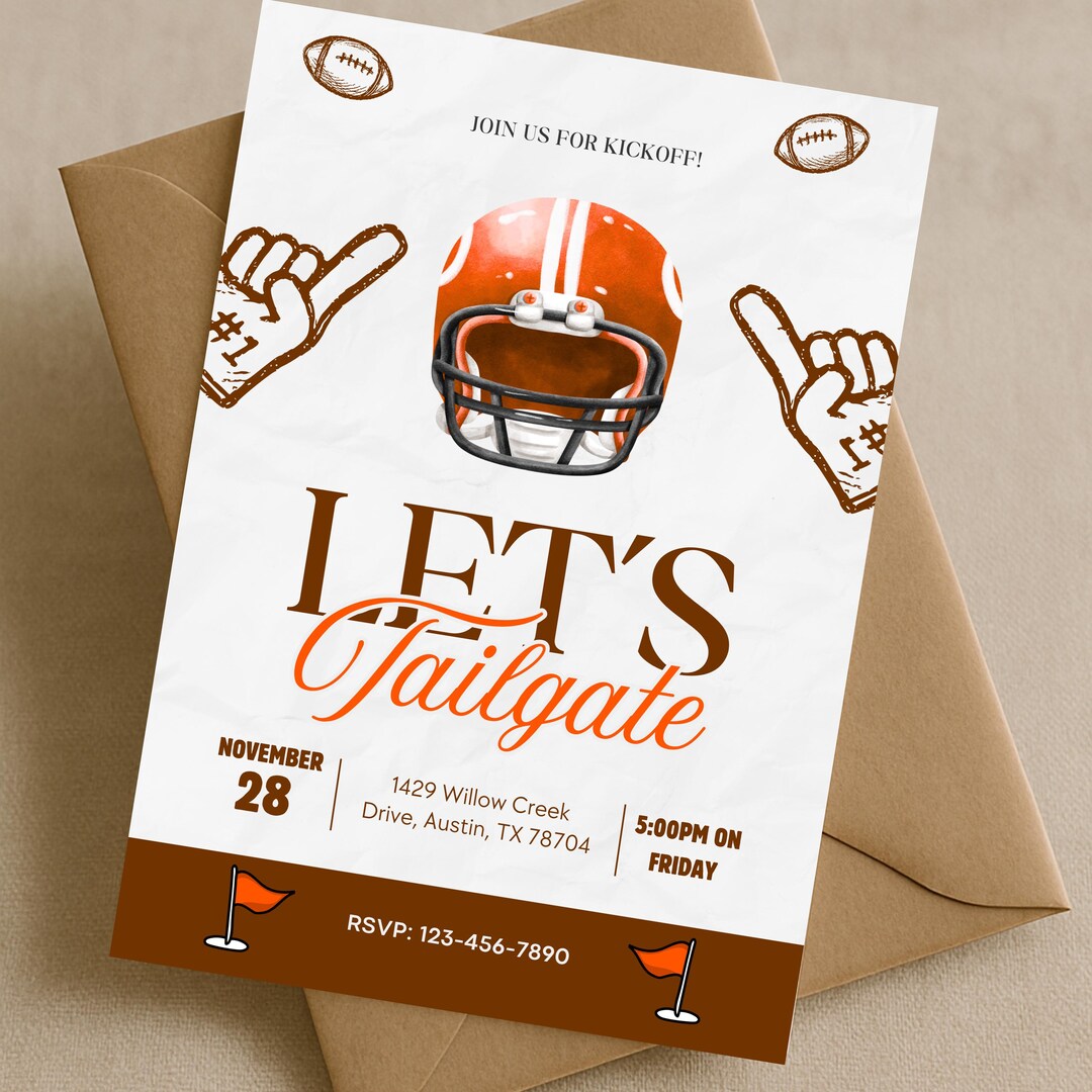 Cleveland Tailgate Party Invitation, Gameday Football Watch Party ...