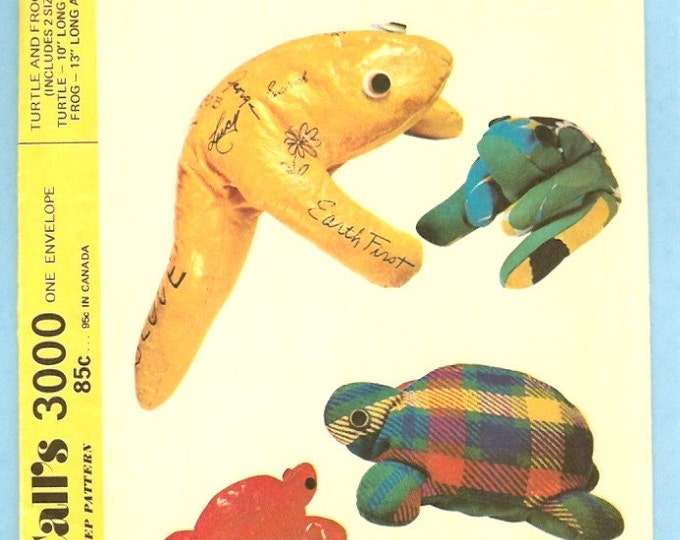 Bean Bag Pattern Mccalls 3000 Vintage Turtle Frog on Etsy - Etsy