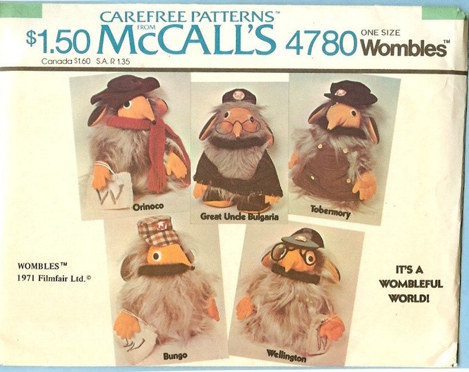 Vintage Craft Pattern Wombles Mccalls 4780on Etsy - Etsy