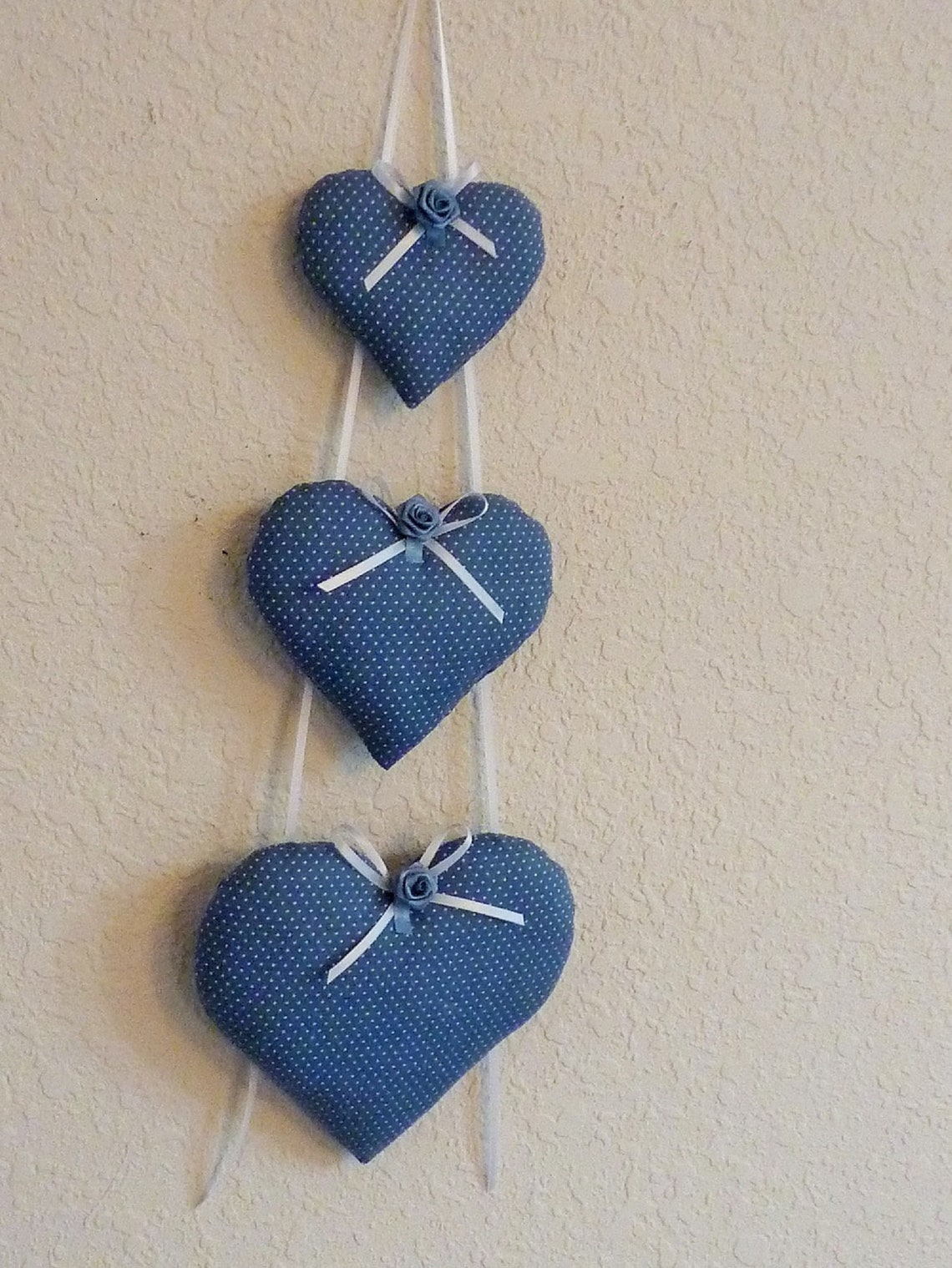 Heart String 3 Tier Blue Pin Dot fabric from 1980's | Etsy