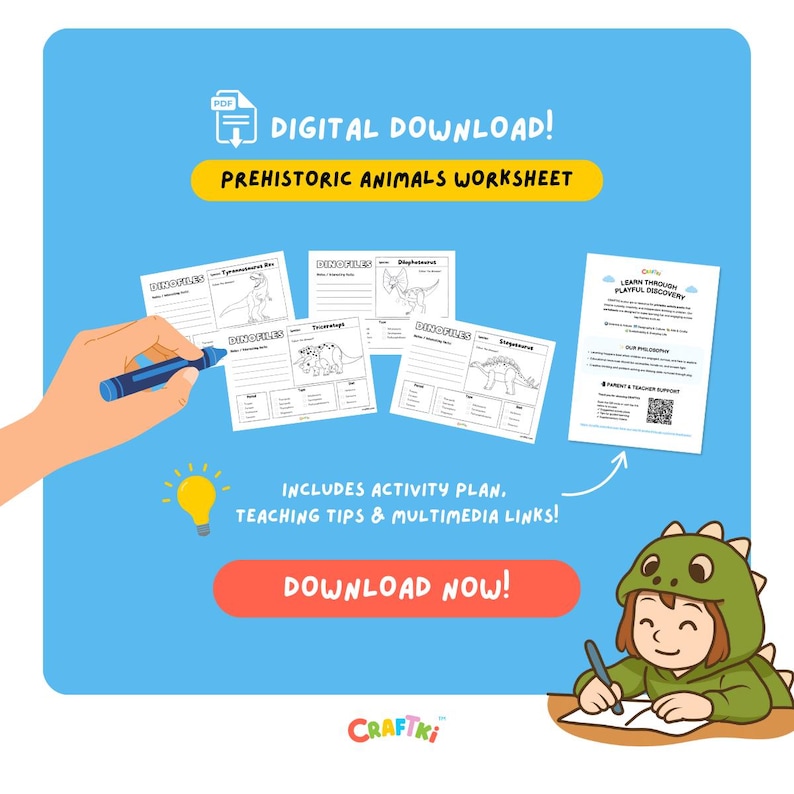 Dinosaur Printable Worksheets for Kids | Paleontology Activity ...