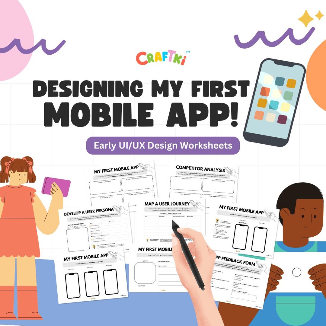 App Design Worksheet for Kids | My First Mobile App Printable Teacher ...