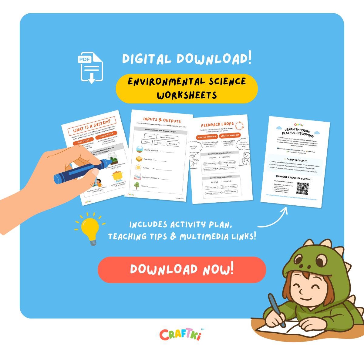 Environmental Systems Thinking Worksheet for Kids | Feedback Loops ...