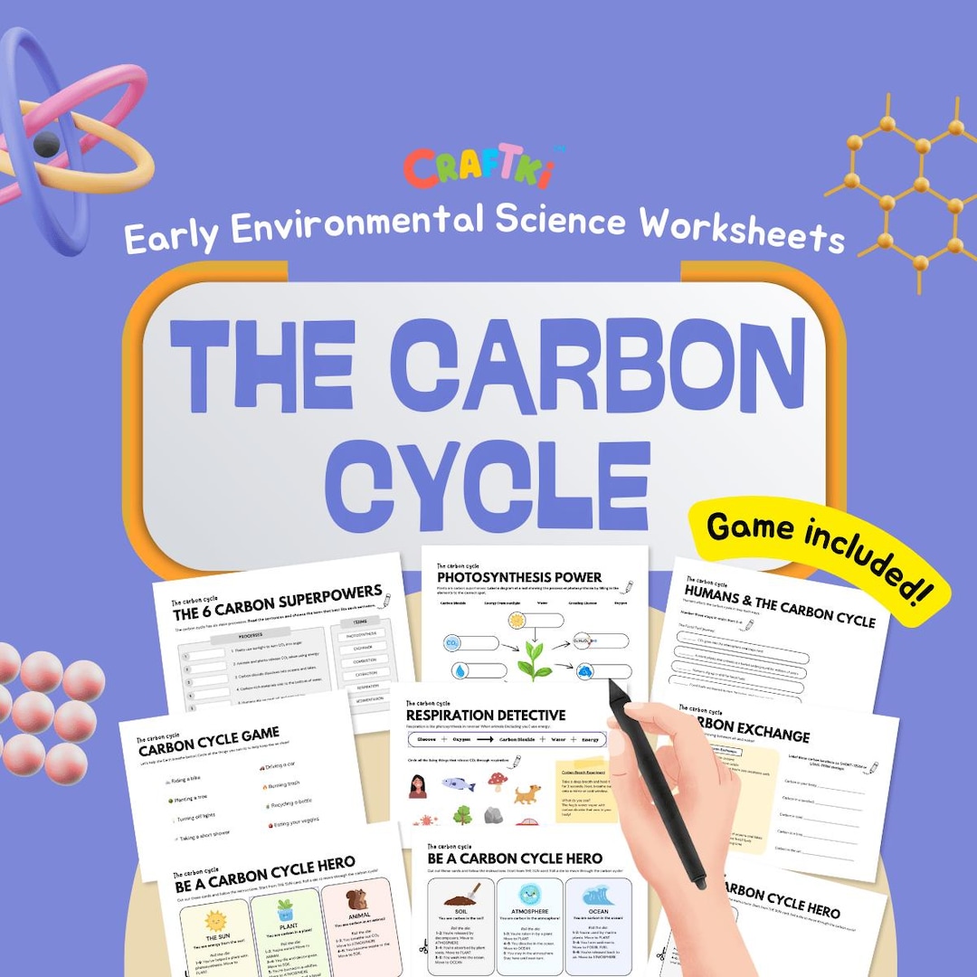 Carbon Cycle Worksheet for Kids | Environmental Science PDF | STEM ...