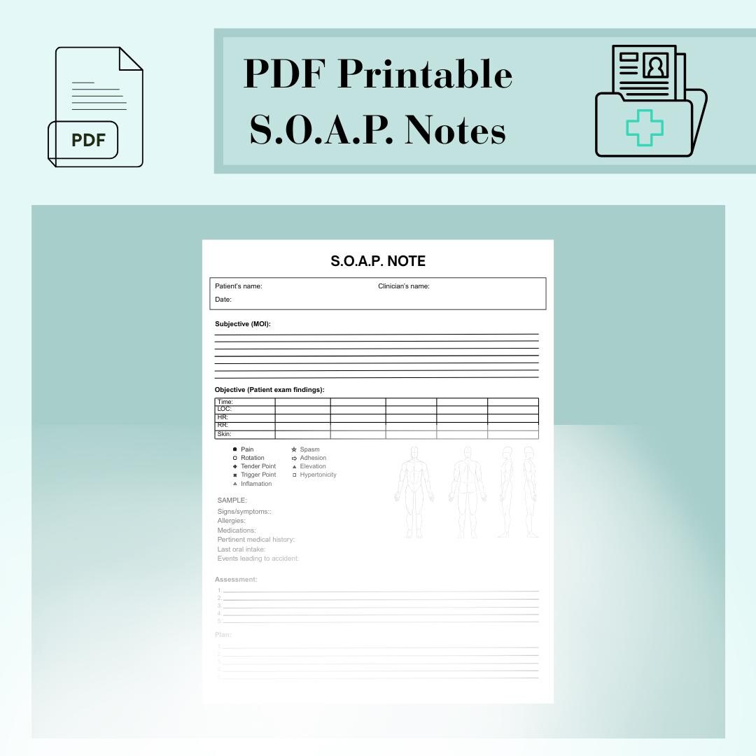Professional S.O.A.P. Notes, Therapist Notes, Therapy Progress Notes ...