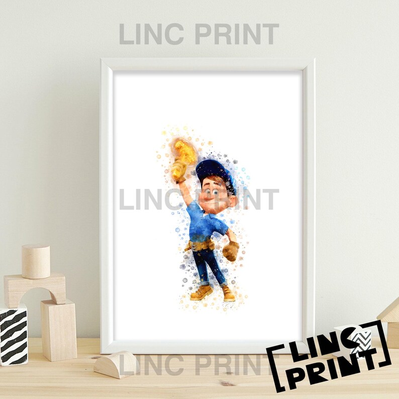 Disney 'FIX IT FELIX' Wreck It Ralph Character Print Watercolour Splash ...