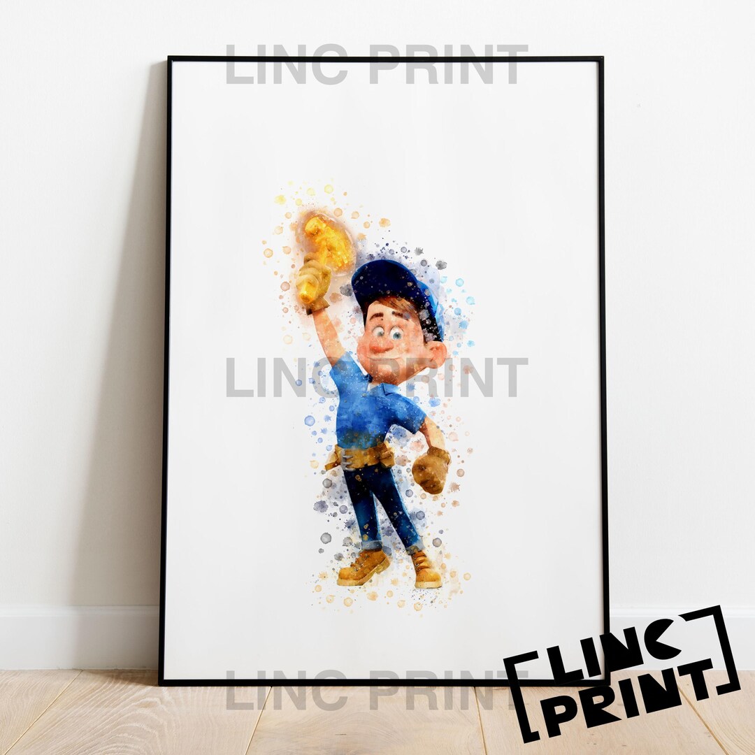Disney 'FIX IT FELIX' Wreck It Ralph Character Print Watercolour Splash ...