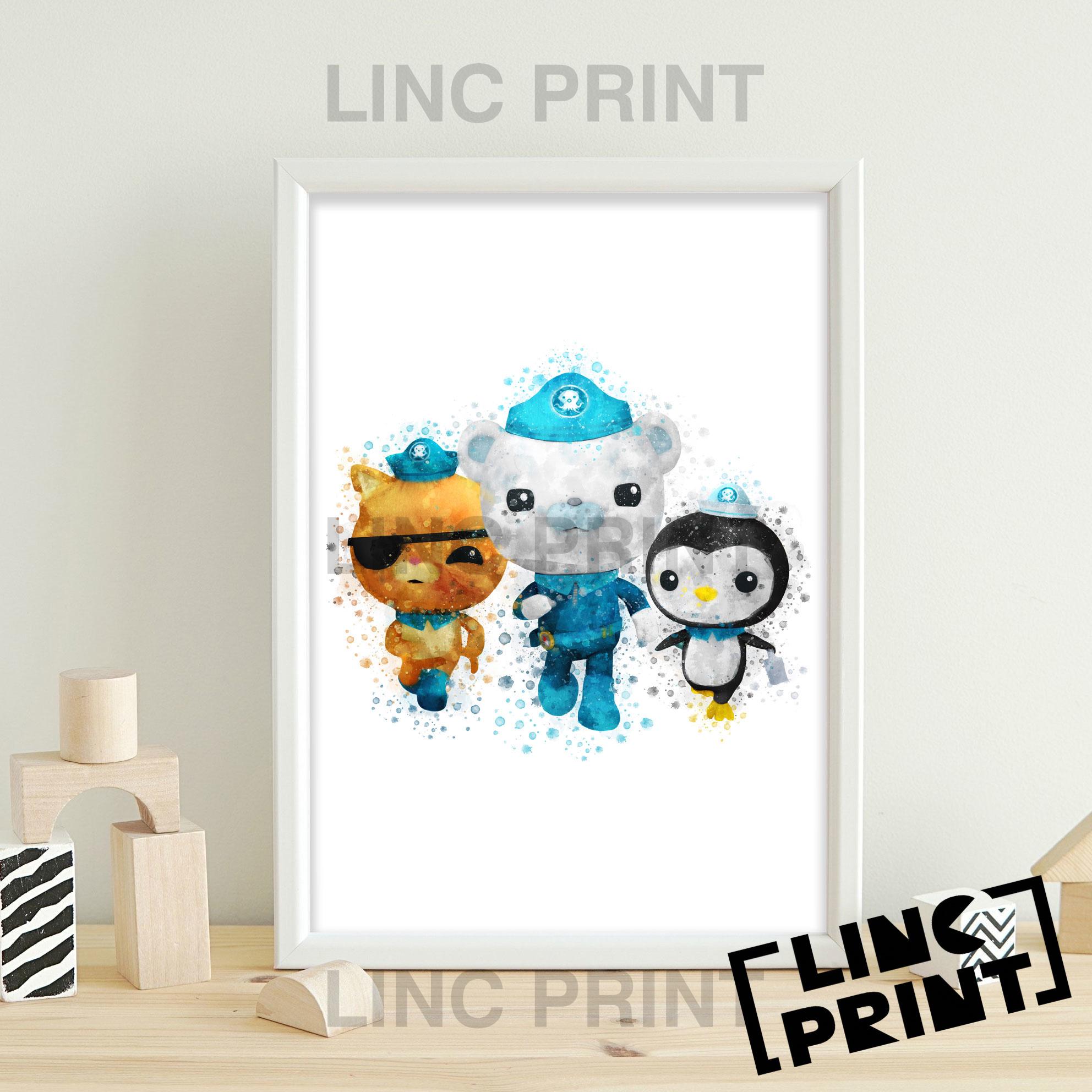 Octonauts Print 'OCTONAUTS TEAM' Splash Style Watercolour Art ...