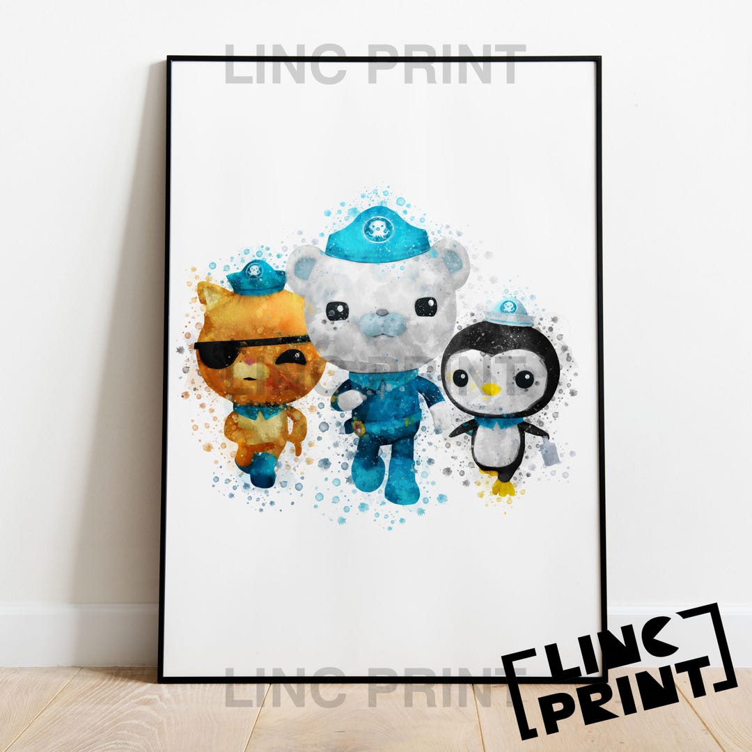 Octonauts Print 'OCTONAUTS TEAM' Splash Style Watercolour Art ...