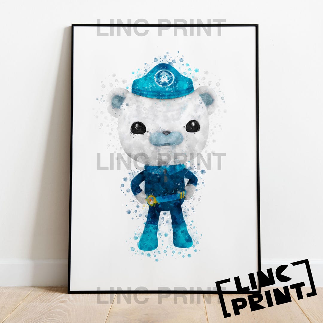 Octonauts Print 'CAPTAIN BARNACLES' Splash Style Watercolour Art ...
