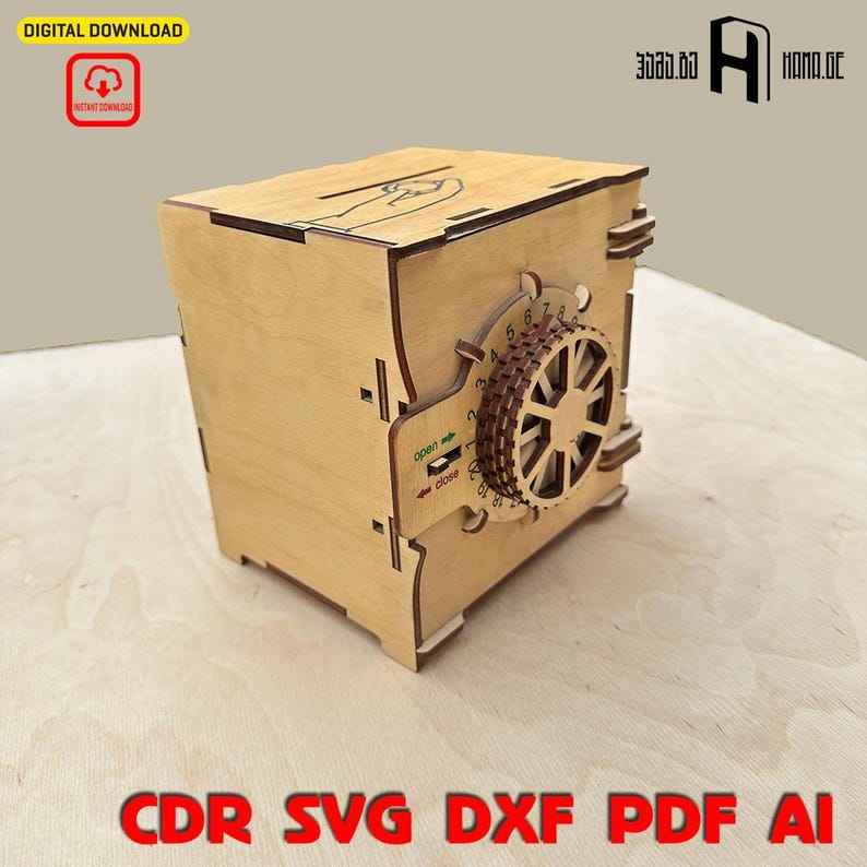 DIY Wooden Safe Puzzle Box Kit: Functional Combination Lock (digital ...