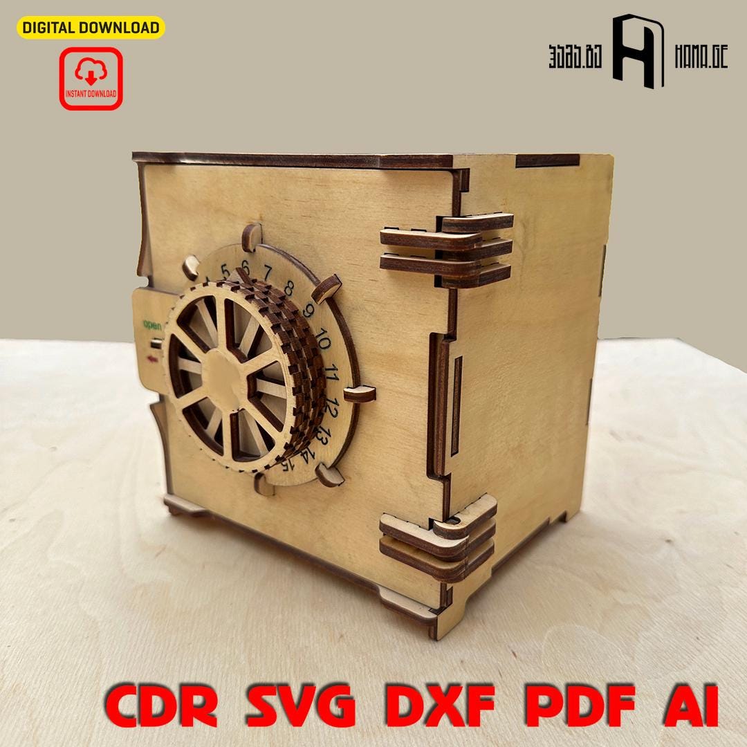 DIY Wooden Safe Puzzle Box Kit: Functional Combination Lock (digital ...