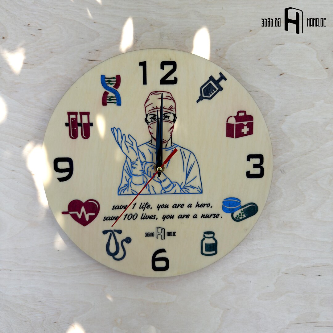 Handcrafted Nurse Theme Clock - Thoughtful Medical Professional Gift ...