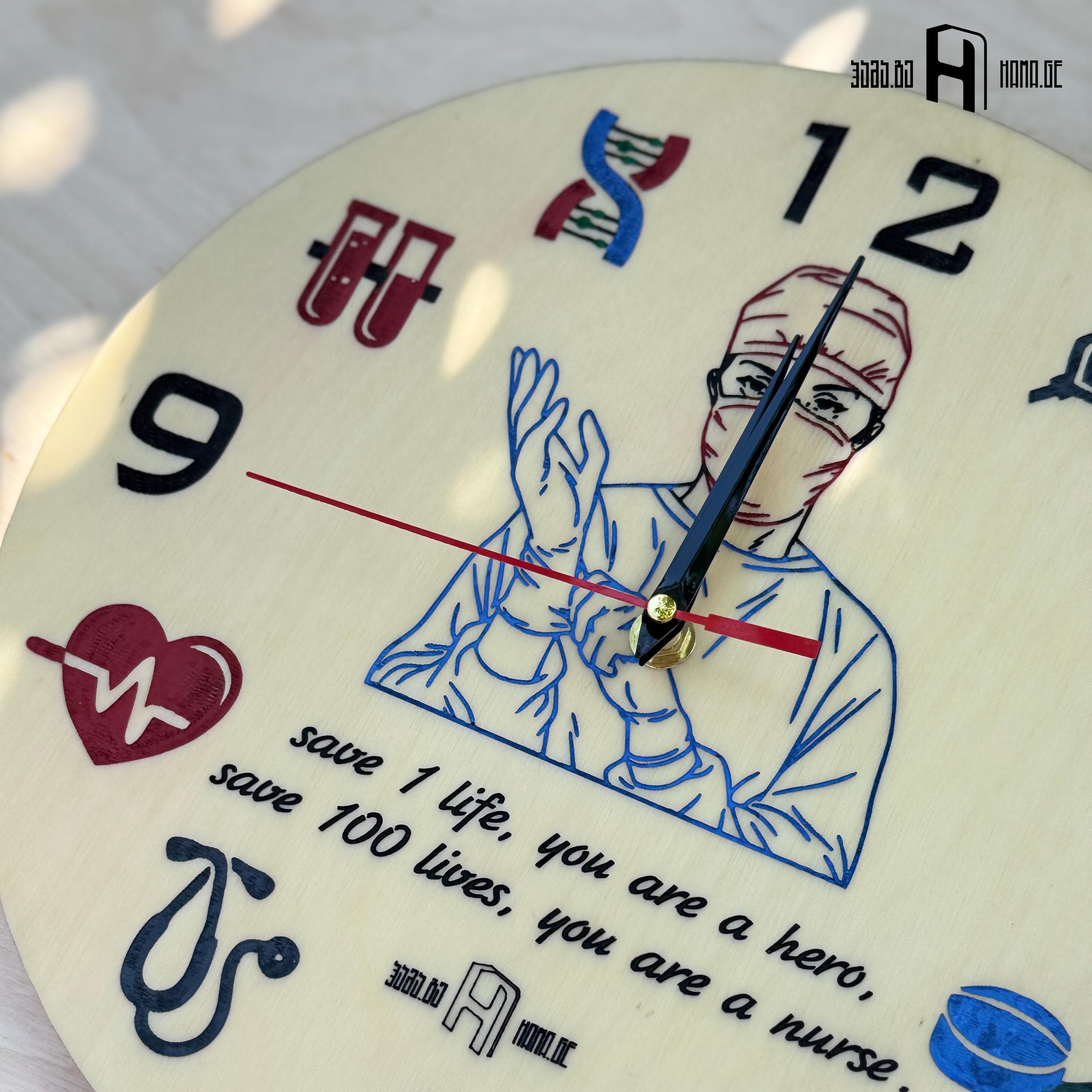 Handcrafted Nurse Theme Clock - Thoughtful Medical Professional Gift ...