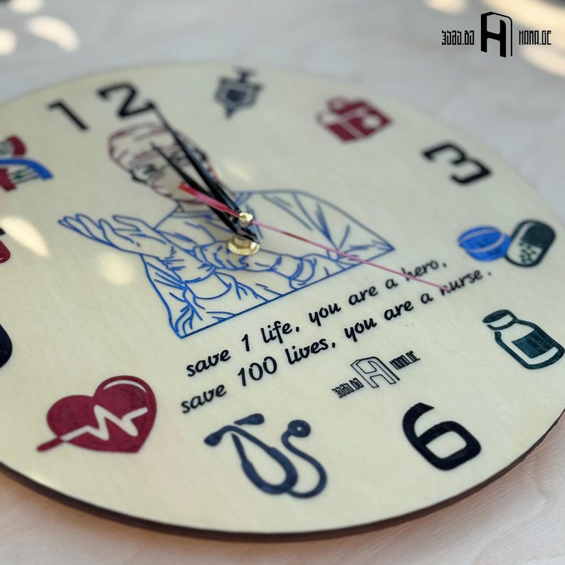 Handcrafted Nurse Theme Clock - Thoughtful Medical Professional Gift ...