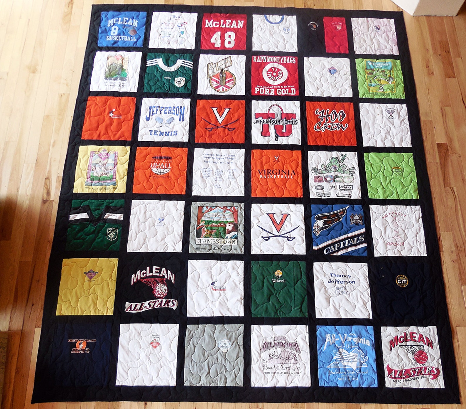 42 T-shirt Memory Quilt With Sashing *** FREE SHIPPING *** Superior ...