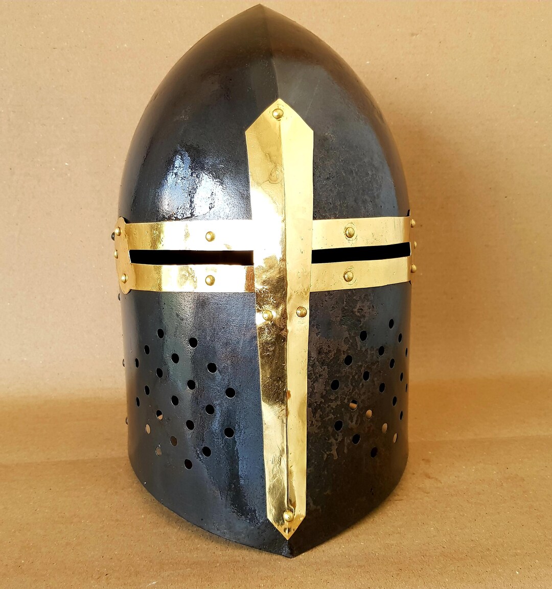 Medieval Sugarloaf Helmet Great Helm | Knight Crusader Armor | Hand ...
