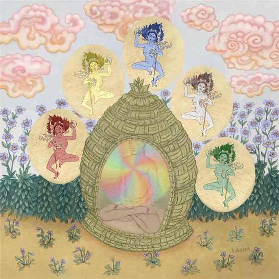 Yogi in Retreat With Five Dakinis - Etsy