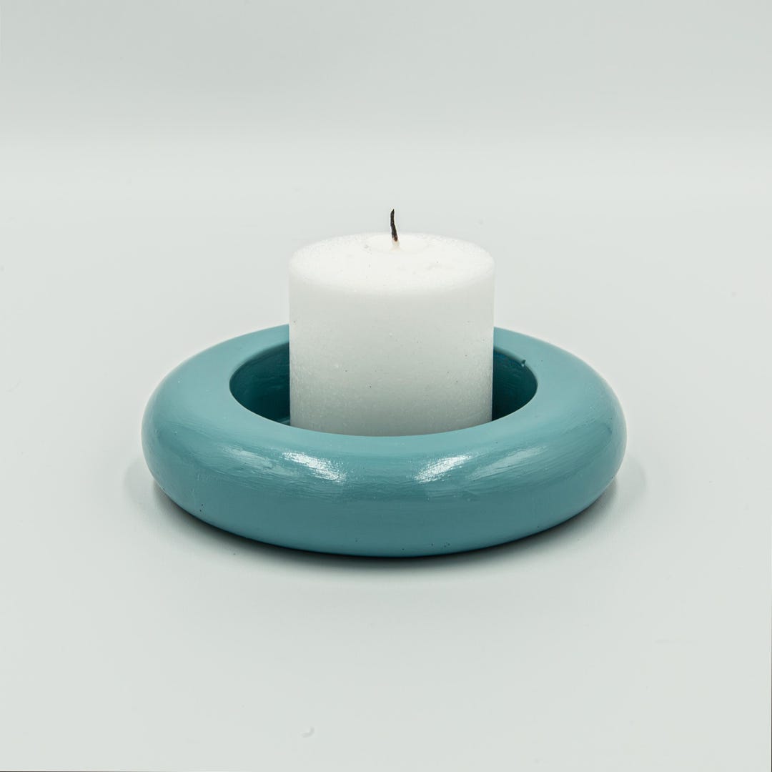 Hand-painted Blue Plaster Bowl: Tea Candle Holder, Key Holder - Etsy
