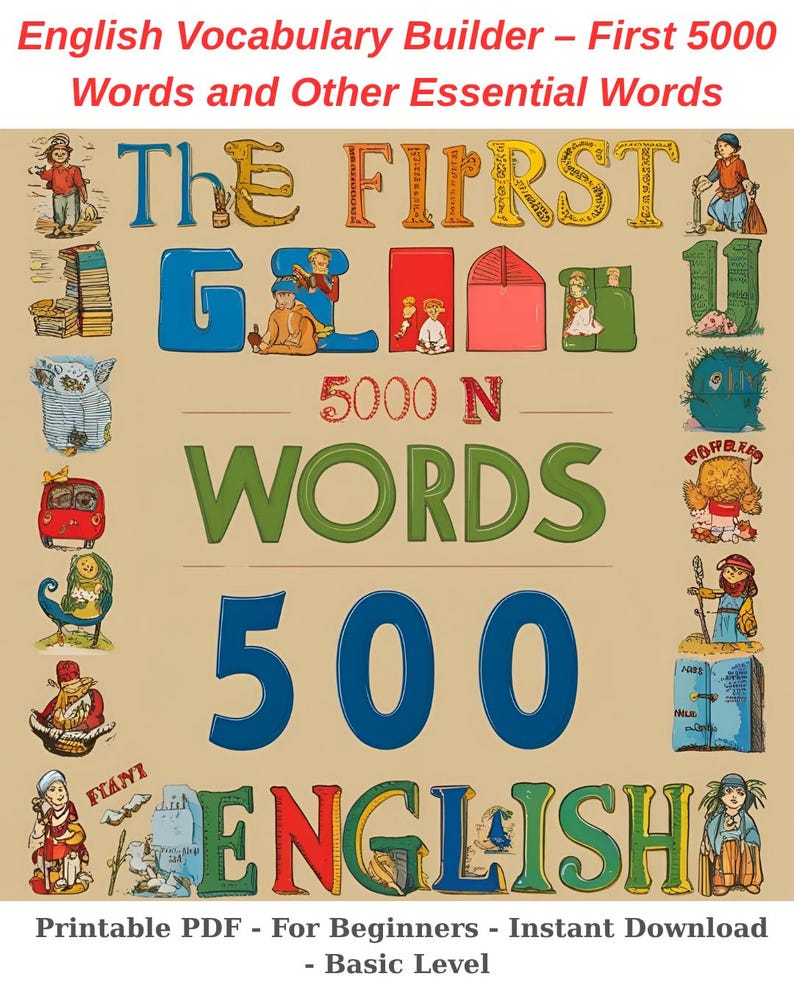 English Vocabulary Builder – First 5000 Words and Other Essential Words ...