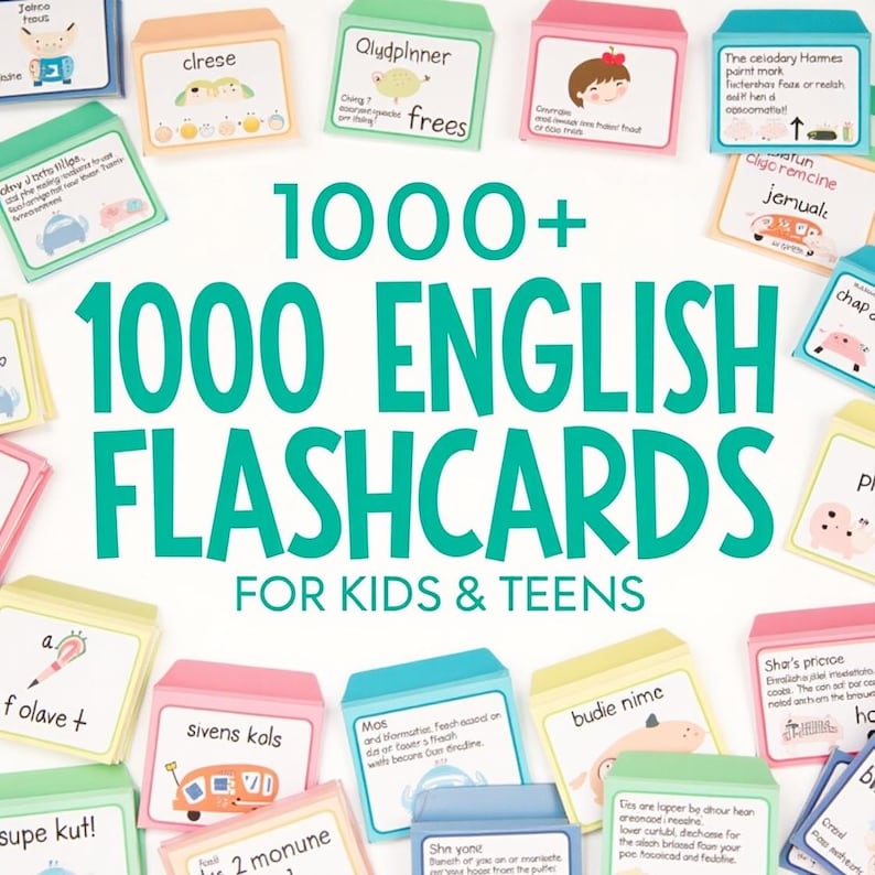 1000+ English Flashcards PDF Bundle | Kids & Teens Learning Pack | ESL ...