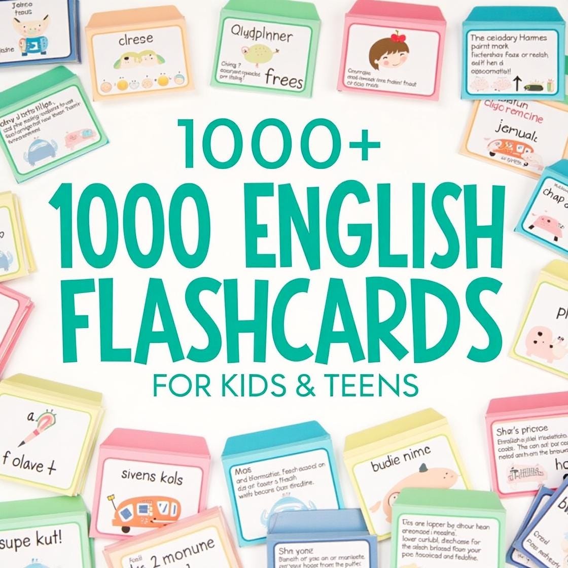 1000+ English Flashcards | ESL Vocabulary Learning (PDF Bundle) - Etsy
