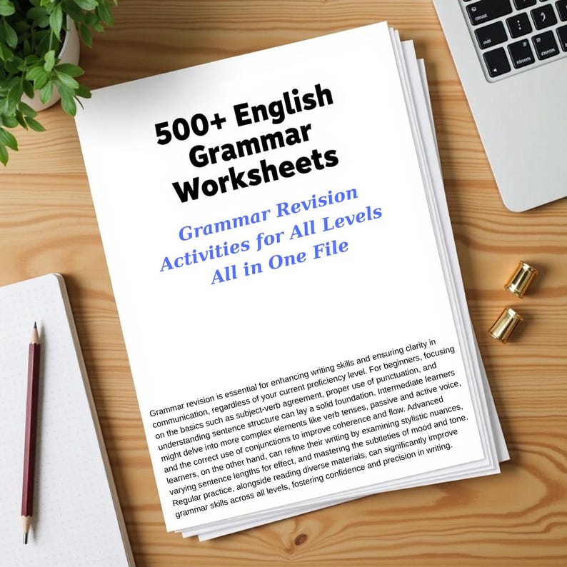 Massive English Grammar Worksheets Bundle | 500+ ESL Activities ...