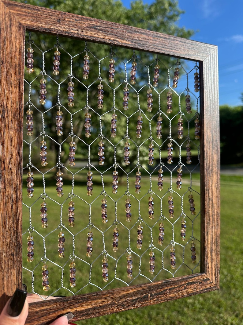 Southern Beaded Chicken Wire Sun Catcher - Etsy