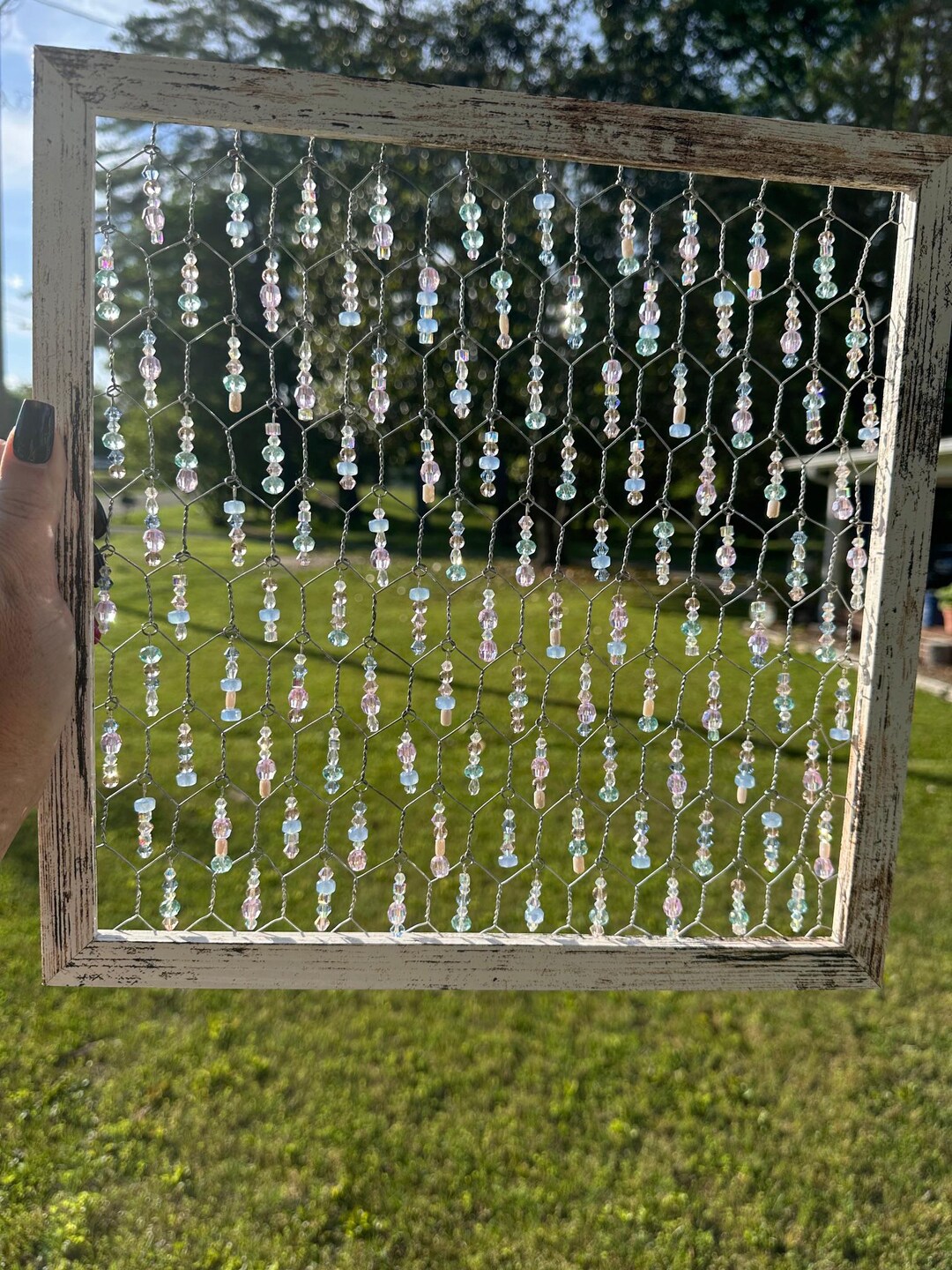 Southern Beaded Chicken Wire Sun Catcher - Etsy