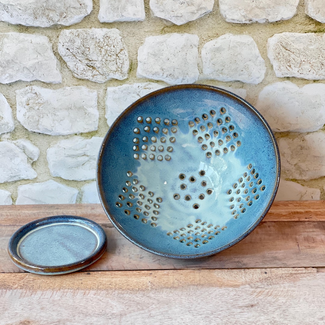 Berry Bowl and Plate in Sky Glaze. Wheel Thrown Stoneware Berry Bowl ...