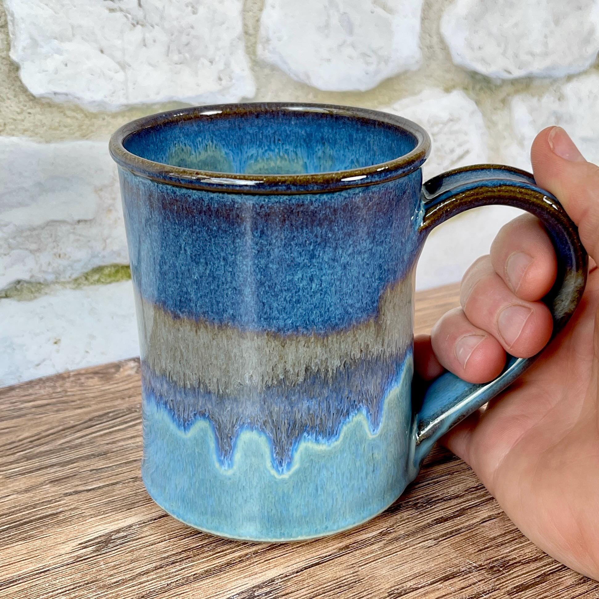Wheel Thrown Pottery Coffee Mug in Treasure Glaze / 14 Oz Straight ...