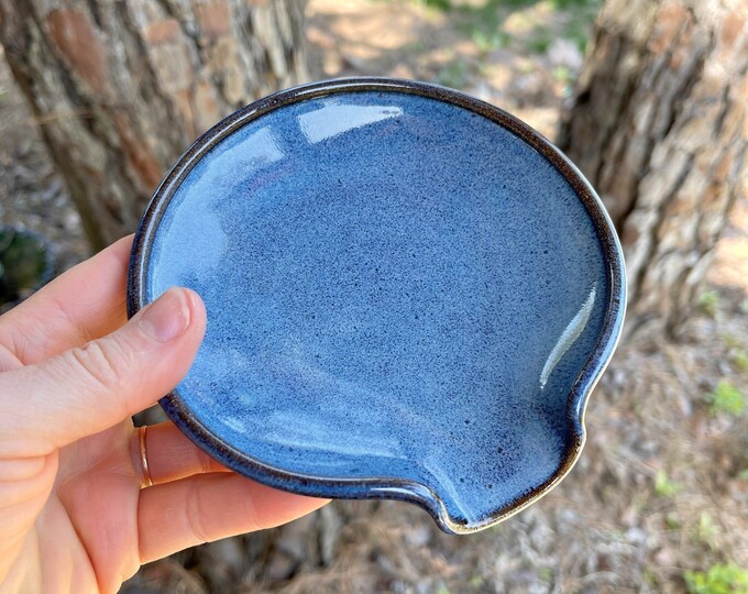 Spoon Rest in Celestial Blue Glaze. Wheel Thrown Stoneware Pottery - Etsy