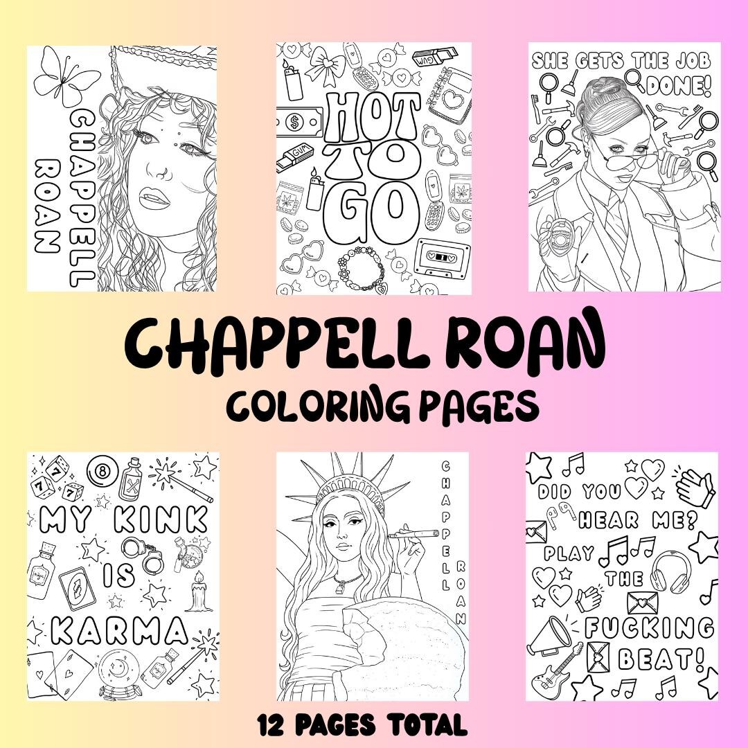 Chappell Roan Coloring Book | Custom Digital Download With Iconic ...