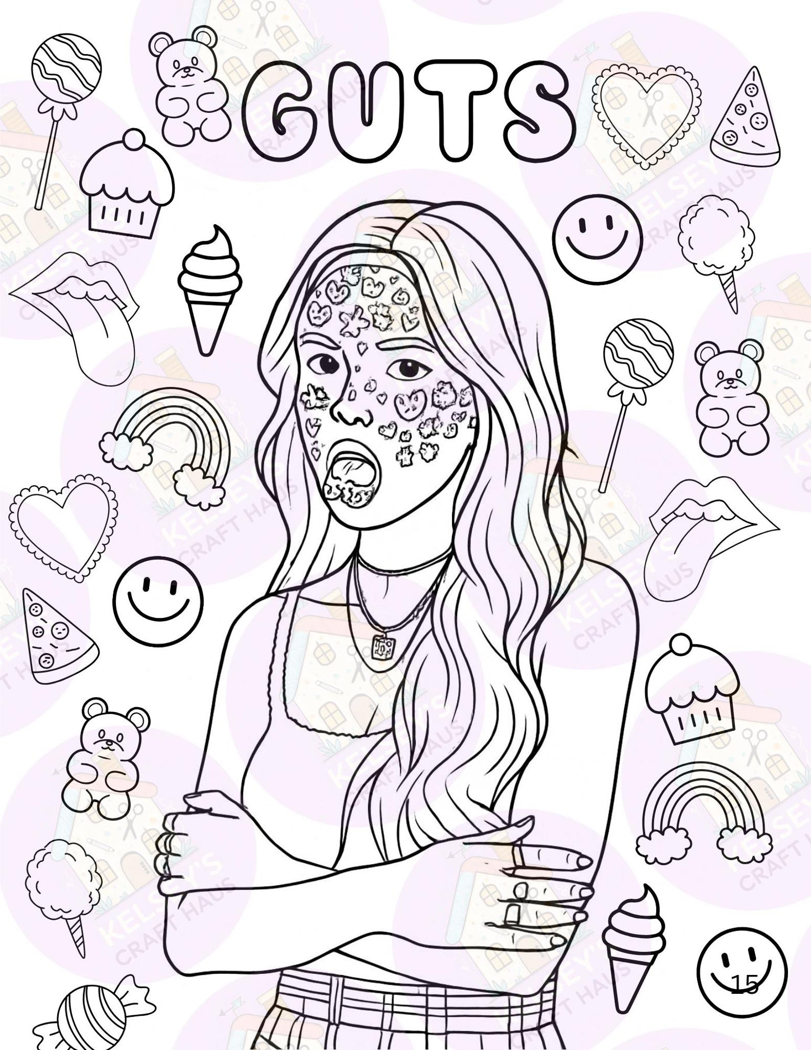 Pop Girl Coloring Pages Digital Download Featuring Chappell Roan ...