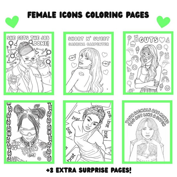 Sabrina Carpenter Coloring Pages - Etsy