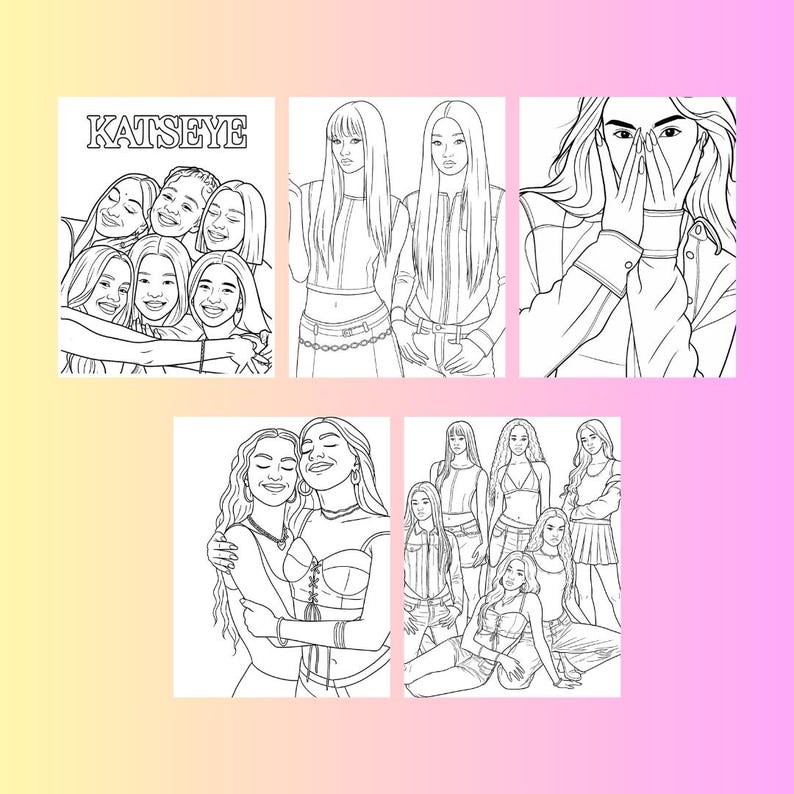 Katseye Merch Coloring Pages, Kpop Printable Art, Katseye Inspired ...