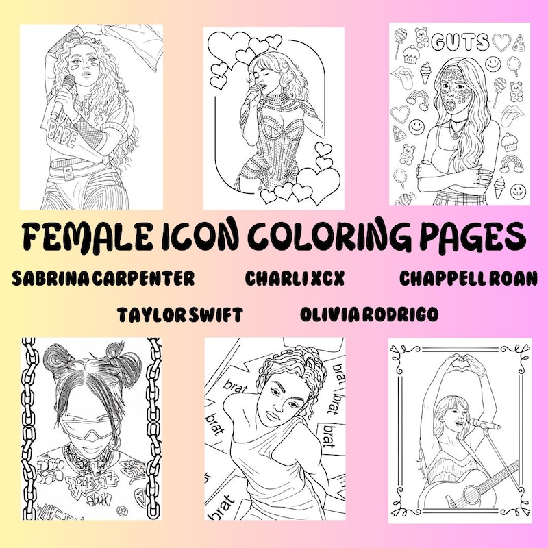 Sabrina Carpenter Coloring Pages - Etsy
