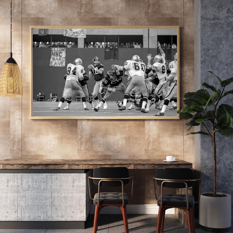 Terry Bradshaw in Pocket – 1972 Playoff Vs Raiders Vintage Steelers NFL ...