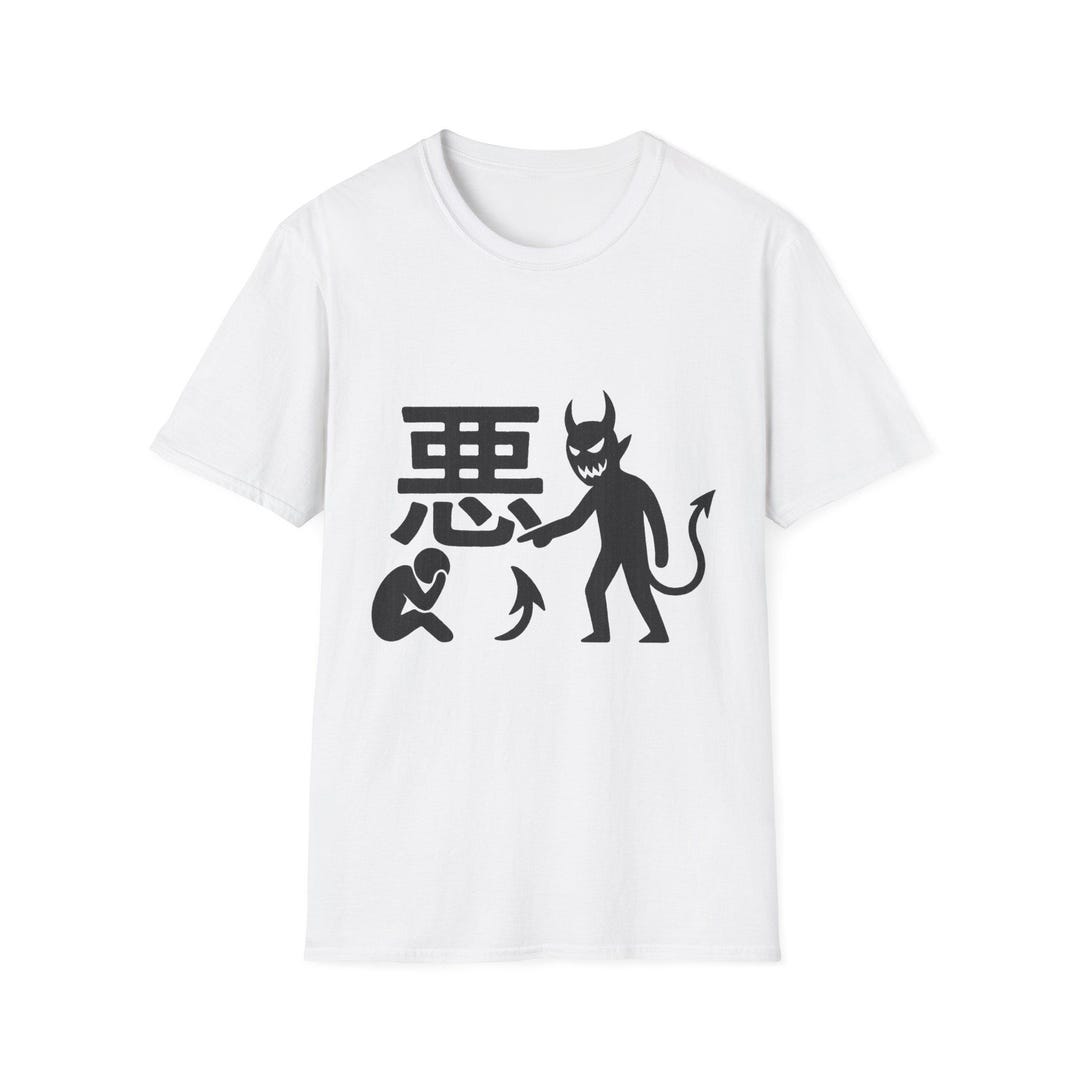 Japanese Kanji Art 'bad' Unisex Softstyle T-shirt, Evil, Negative ...