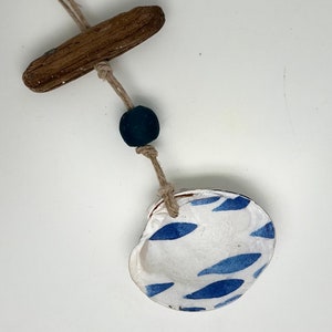 Clamshell and Driftwood Ornament, Clamshell Ornament, Decoupaged ...