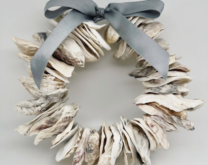 8 Oyster Shell Wreath, Small Oyster Wreath, Coastal Oyster Wreath ...