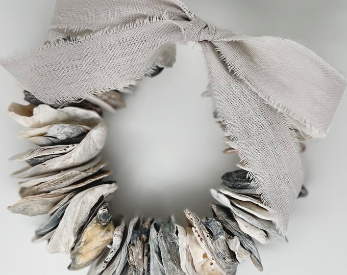 5” Mini Oyster Shell Wreath, Oyster Wreath, Coastal Wreath, Coastal ...