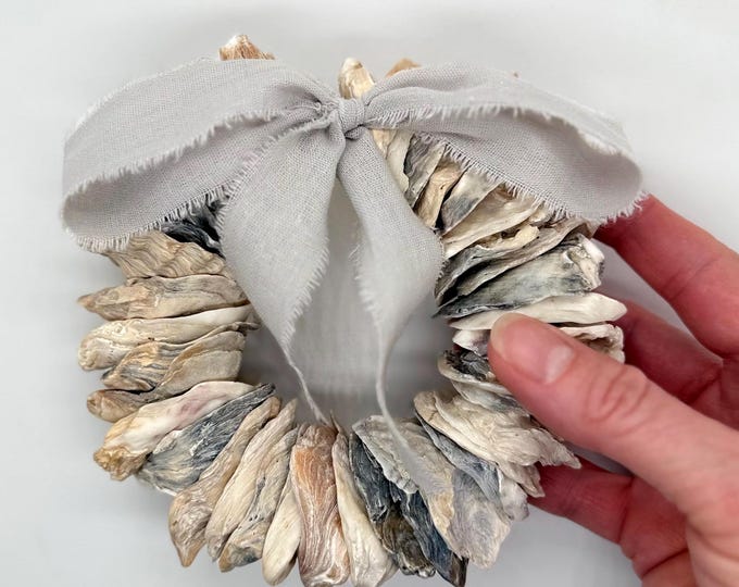 5” Mini Oyster Shell Wreath, Oyster Wreath, Coastal Wreath, Coastal ...